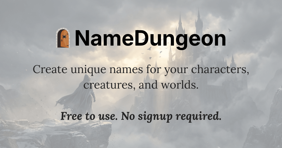 Merchant Name Generator | NameDungeon